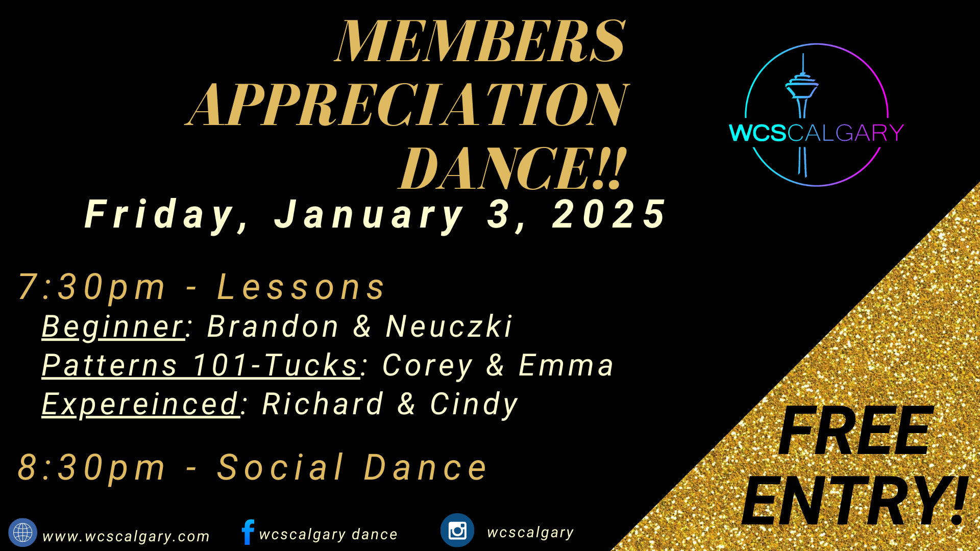 Members Appreciation Dance! | WCS Calgary