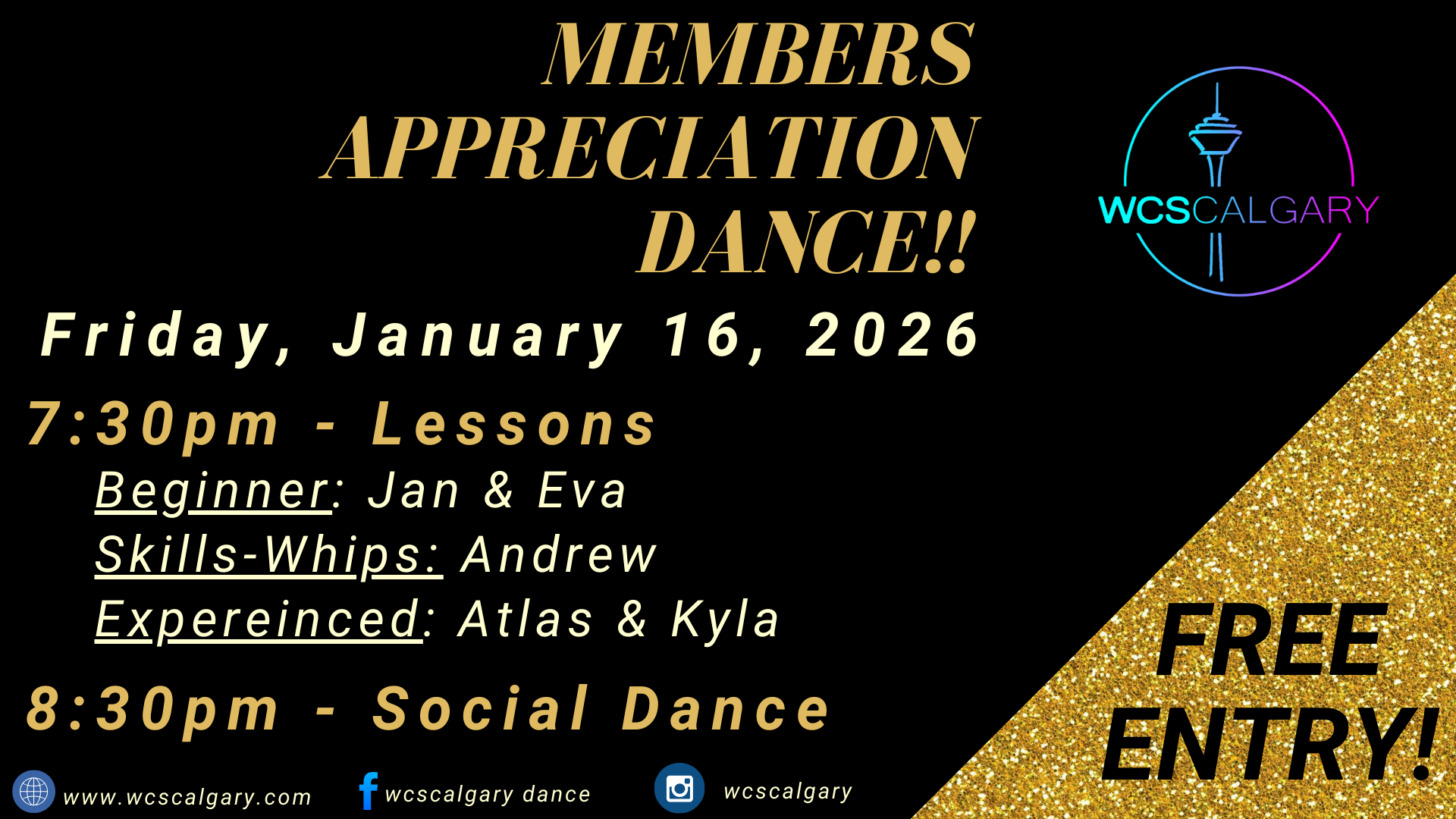 Member Appreciation Dance!! | WCS Calgary